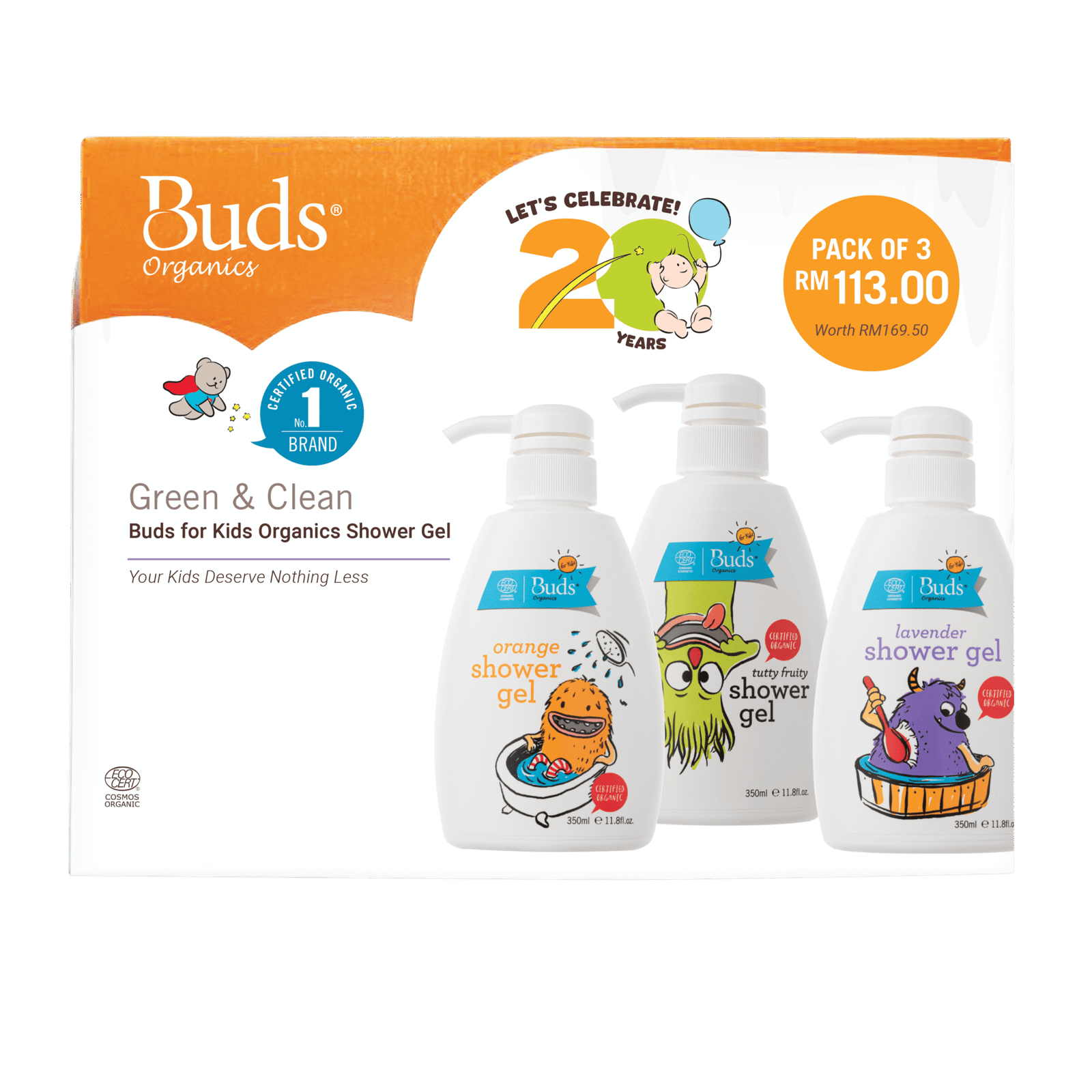 Buds Organics BFK Organics Shower Gel Triple Pack - Buds Organics