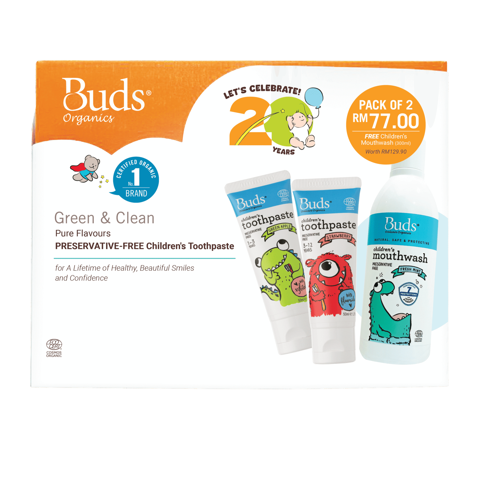 Buds Organics BOO Children's Toothpaste Growing Up Set - Buds Organics